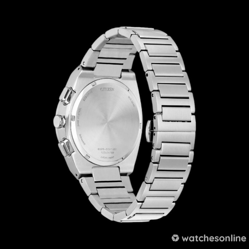 Citizens Mens Eco-Drive Chronograph Silver Stainless Steel Watch 43MM ...