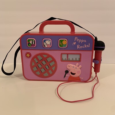 PEPPA PIG Peppa Rocks Sing Along Boom Box Radio with Microphone ...