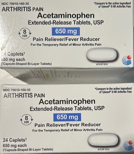 Acetaminophen 650mg Pain Relief Extended Release - 2 Pack Total 48 ...