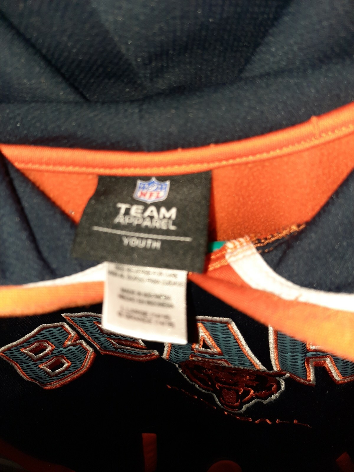 NFL Chicago Bears Team Apparel Pullover Hooded Sweater Youth/Kids Large ...