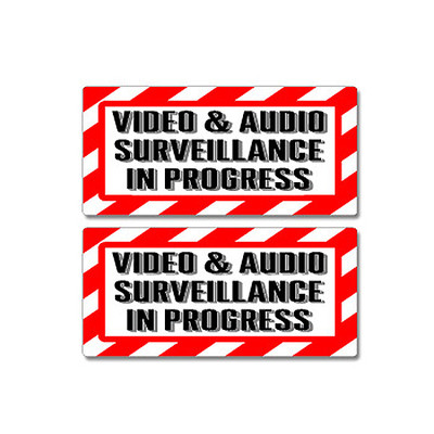 Video & Audio Surveillance In Progress - Window Business Sticker Set | eBay