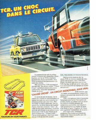 PUBLICITE ADVERTISING 027 1981 circuit camion voitures TCR jeux jouets ...