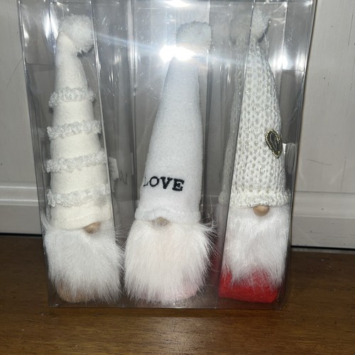 Spritz Valentine’s Standing Fabric Gnome Decor Set of 3 Beanie Red Pink ...