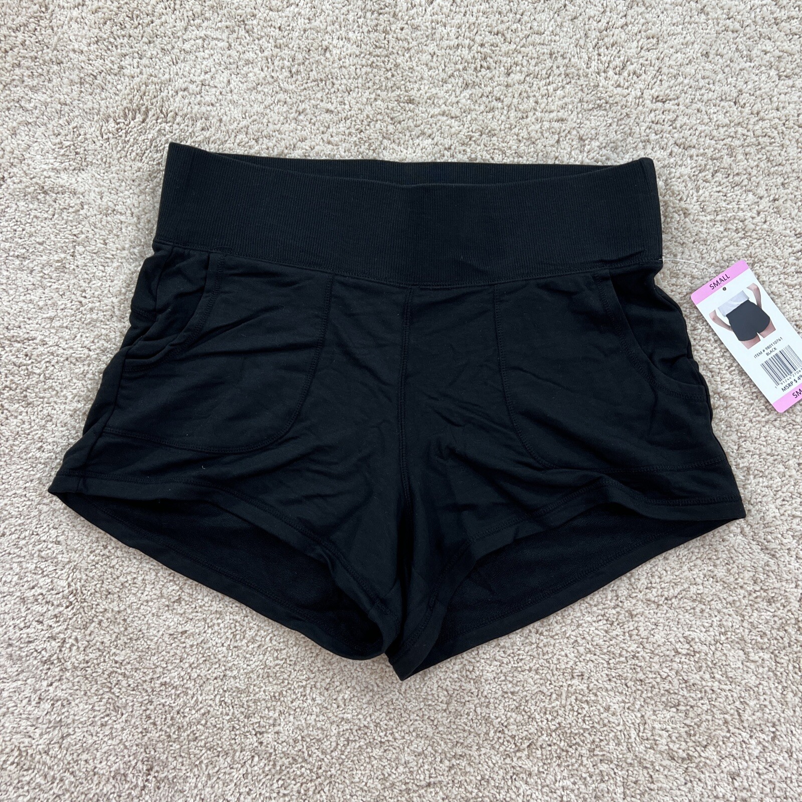 Active Life Womens Shorts S Black Stretch Short Shorts Elastic Waist ...