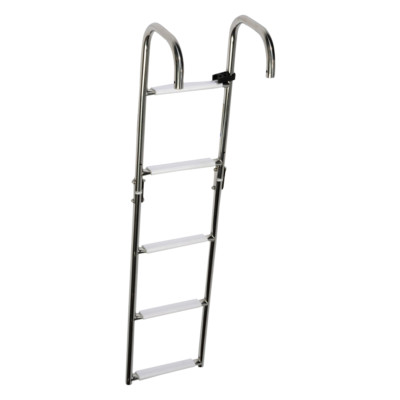 Stainless Steel Boarding Boat Ladder 5 Steps Hook Over Folding Foldable ...