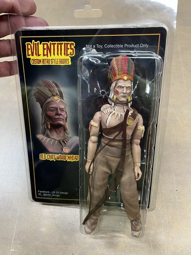 🔥Old Chief Wood'nhead LB3D Evil Entities Mego Action Figure Creepshow 2 ...