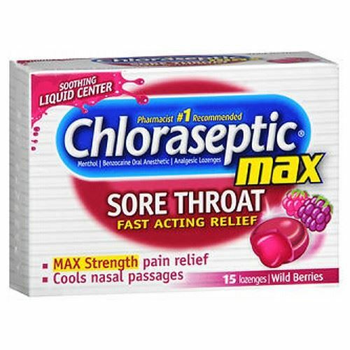 Chloraseptic Max Sore Throat Lozenges Wild Berries 15 each By ...