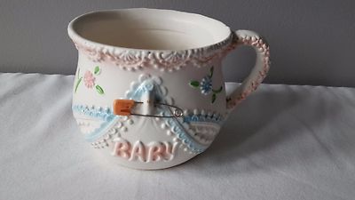 Vintage Napco Baby Girl Nursery Planter Mug w/Diaper Pin #8506 | eBay