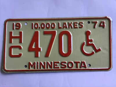 1974 Minnesota Handicapped License Plate Tag Disabled Handicap | eBay