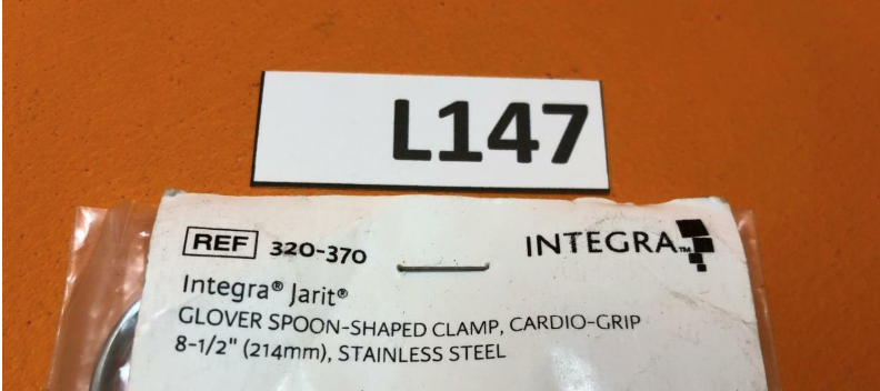Integra Jarit 320-370 Glover Spoon-Shaped Clamp Cardio-Grip 8-1/2 ...