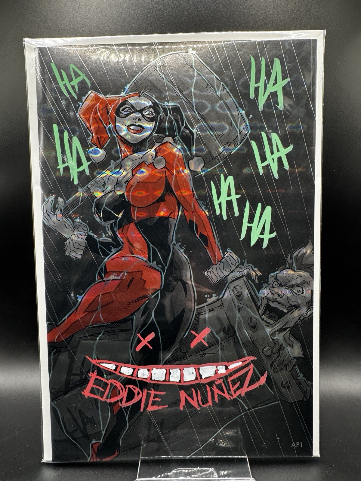 Harley Shadow Rain Art Book Spot Foil AP1 Eddie Nunez signed & Remarqued w/ COA | eBay