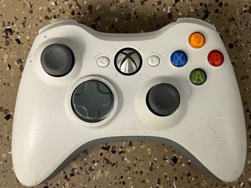 Microsoft Xbox 360 Controller OEM White Wireless Tested New Thumbsticks ...