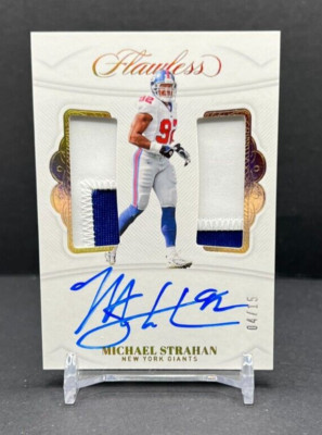 2020 Flawless Football Michael Strahan Dual Patch Autograph 04/15 #DPA ...
