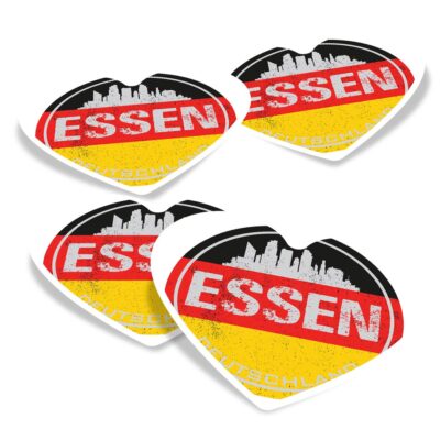 4x Heart Vinyl Stickers Essen Germany Flag Fun German Travel #58962 ...