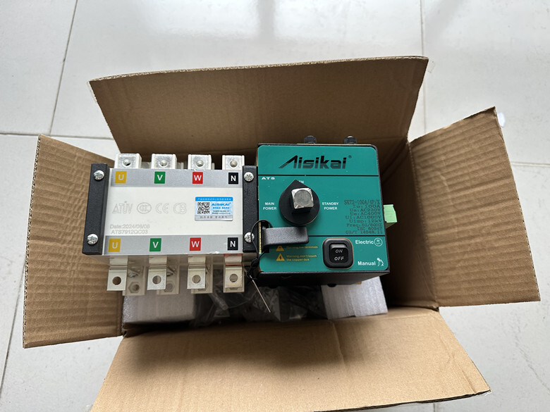 AISIKAI ATS Dual Power Automatic Transfer Switch 100A Switch SKT2-100A ...