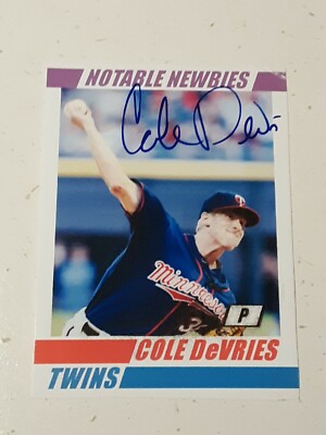 Cole DeVries Minnesota Twins Custom Autograph Card READ DESCRIPTION | eBay