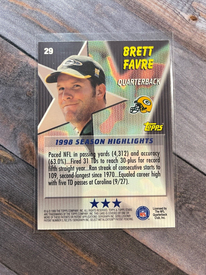 1999 Topps Stars Brett Favre Three Star #29 Green Bay Packers | eBay