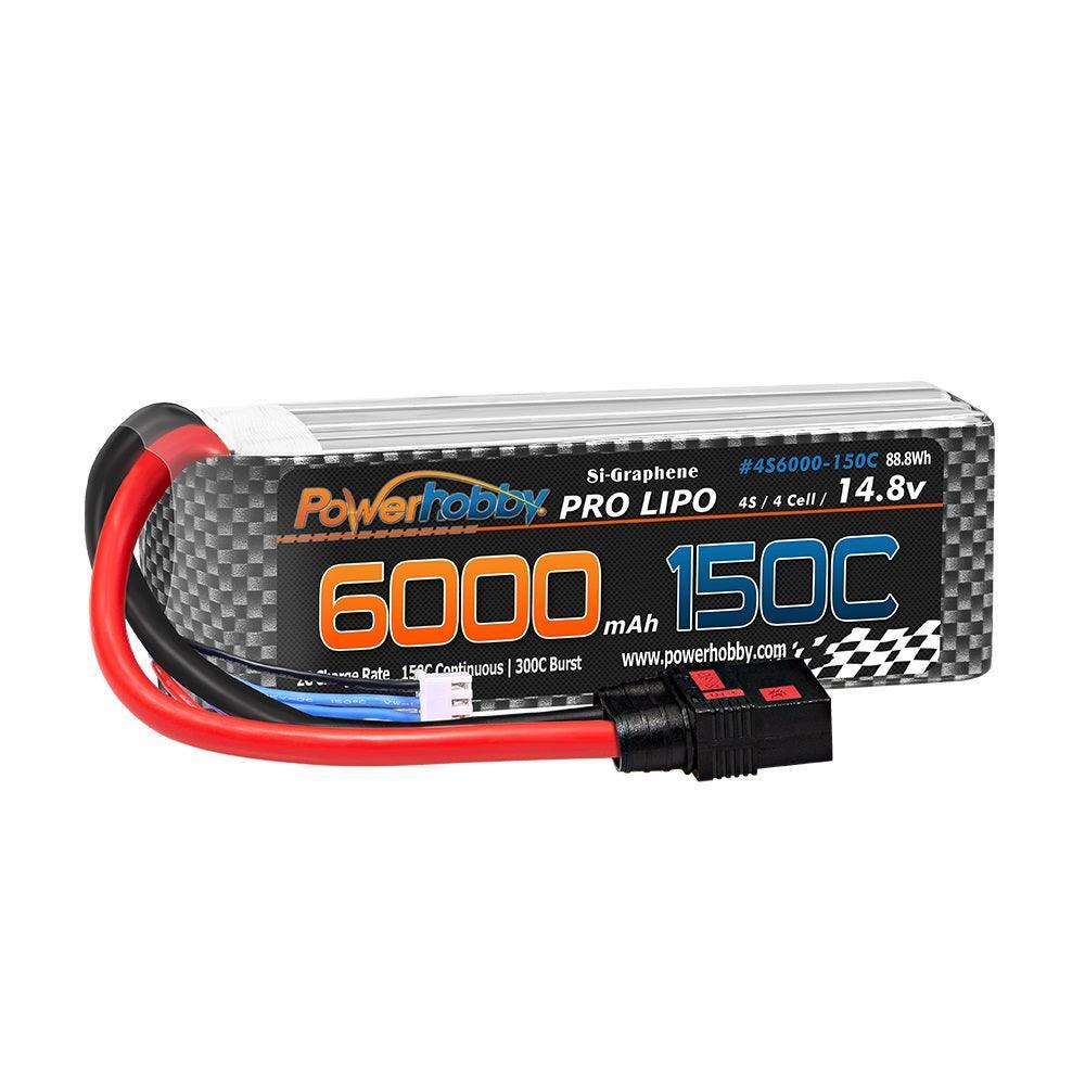 Powerhobby XTREME 4S 14.8V 6000mah 150C-300C Lipo Battery W QS8 Plug ...