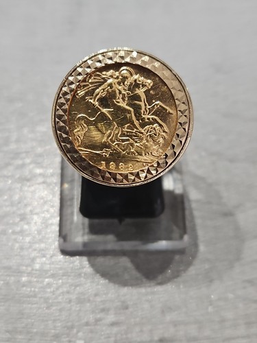 9ct Yellow Gold Mount Half Sovereign 1982 Ring Size S | eBay UK
