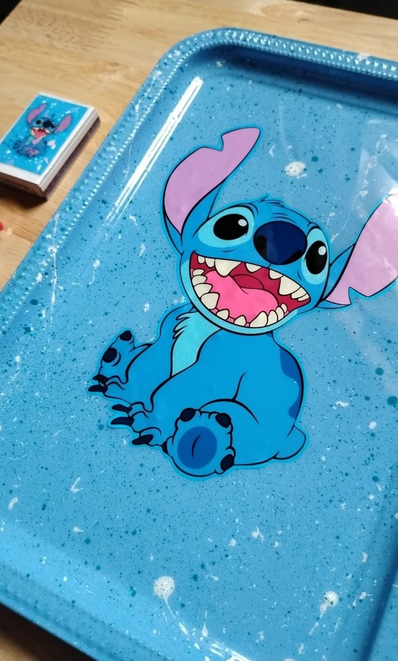 Stitch Rolling Tray Set – 5pc Handmade Resin Blue– Disney Lilo & Stitch ...