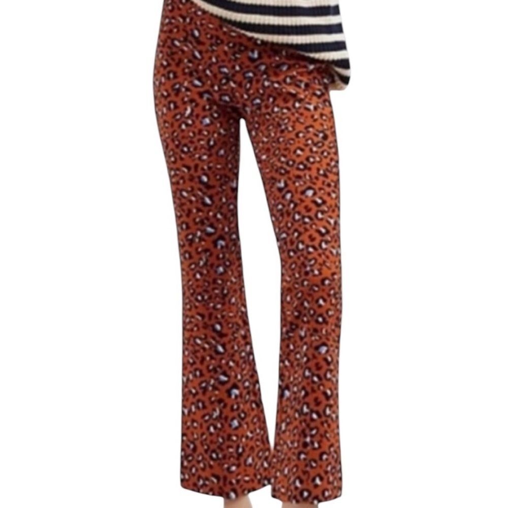 Maeve Kick Flare Leopard Print Pants Size Medium | eBay