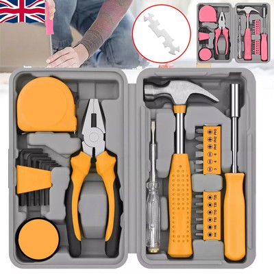 24Pcs Small Hand Tools Kit Set Mini DIY Household Pink & Yellow With ...