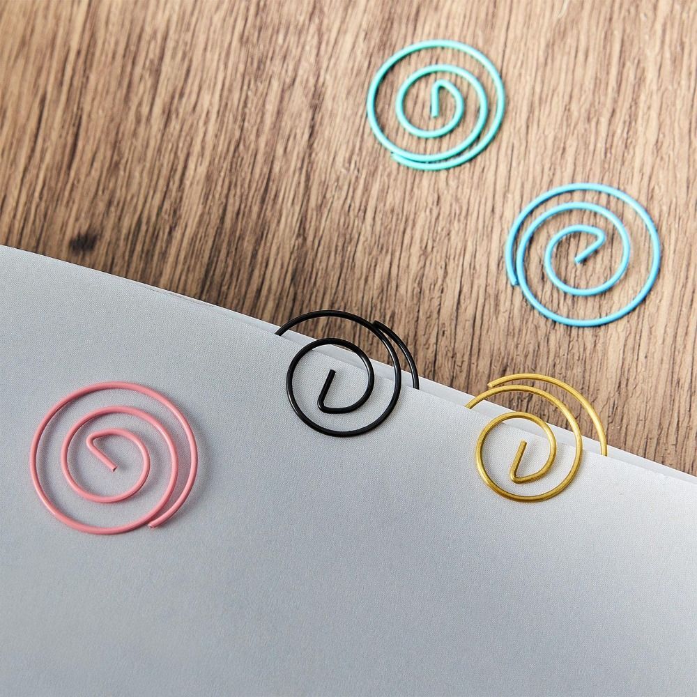 Metal Paper Clips Circular Memo Clips Set 100Pcs Binder Clips Home | eBay