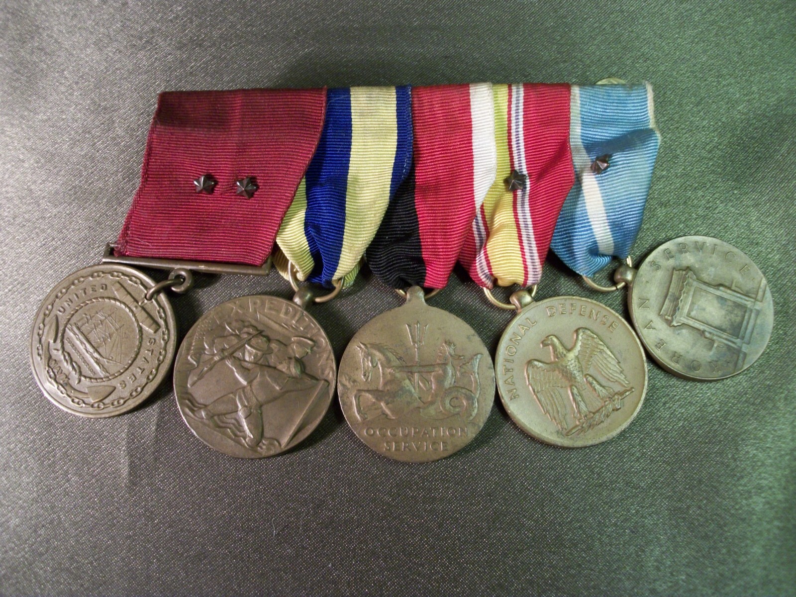 4Ф29 Block of five medals of a Navy veteran of the World War and Korean ...