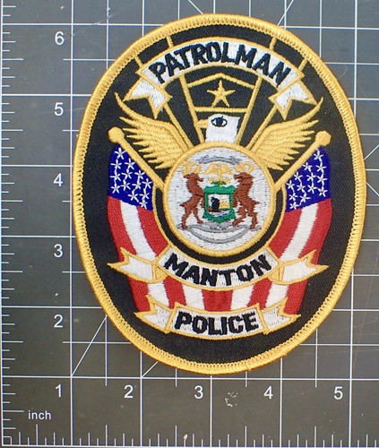 Vintage Patrolman Manton Police Embroidered Patch, Michigan | eBay