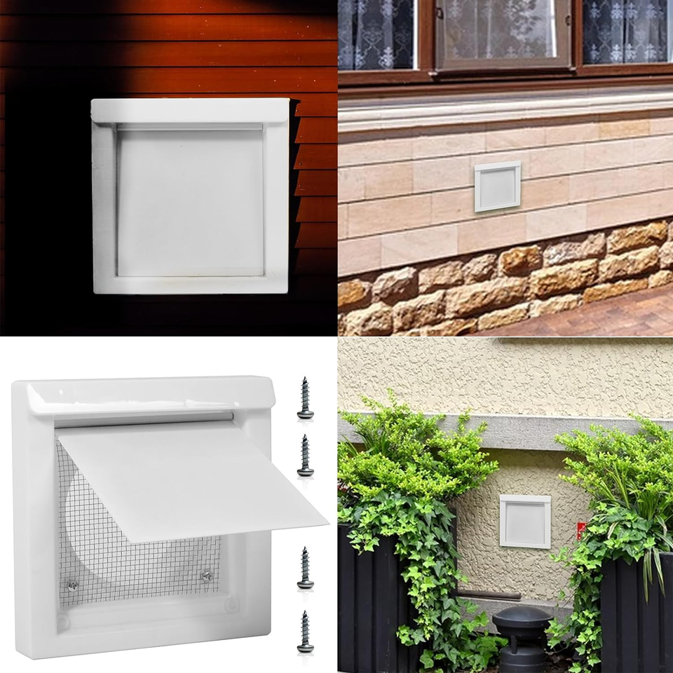 4" Dryer Vent Cover Outdoor Dryer Wall Vent for outside Prevent Pest ...