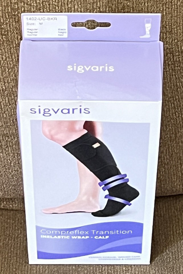 SIGVARIS Compreflex Transition Inelastic Calf Wrap Black Medium 1402-UC ...