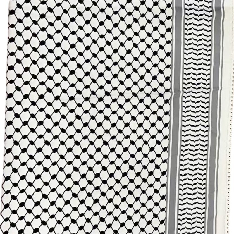 Shemagh Desert Scarf Geometric Pattern Lace Trim Arabian Keffiyeh Shawl ...