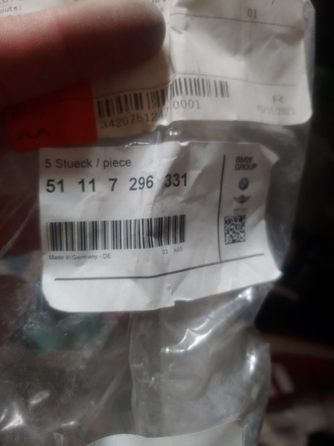 BMW 51117296331 Genuine OEM Bumper Cover Upper Support for sale online ...