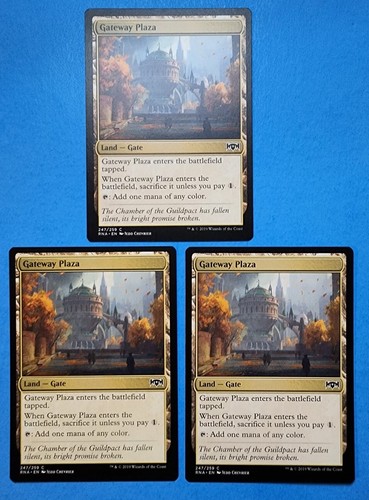 3x Gateway Plaza Ravnica Allegiance 2019 Mtg Magic Card Colorless Land ...