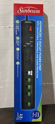 Sunbeam Advance 7 Outlet Power Strips with Surge Protector Brand New In ...