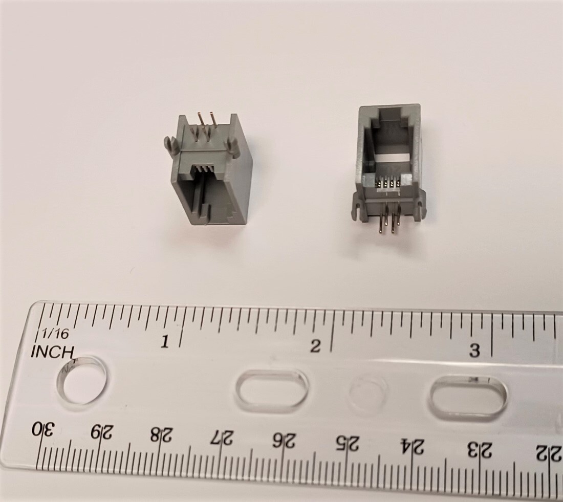 2 pcs RJ-9 4P4C 4-Pin Telephone Handset Socket Connector, PCB Mount, RJ ...