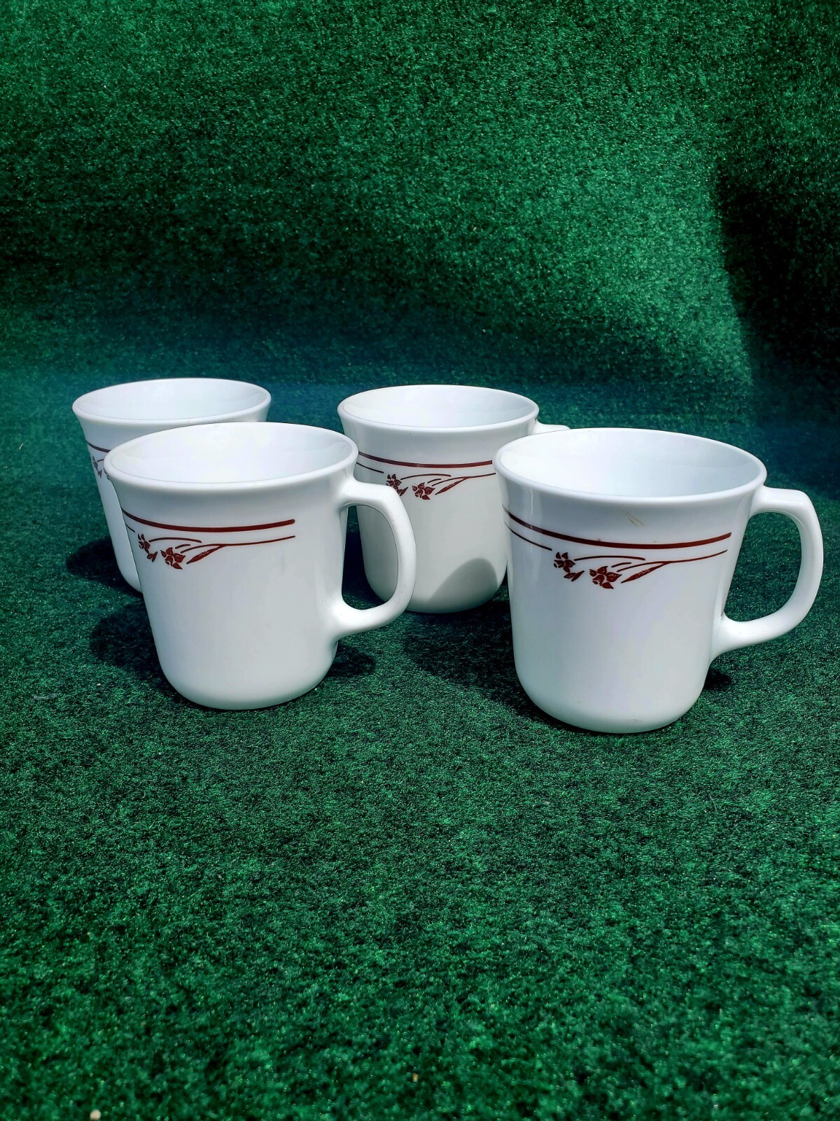 4 Vintage Corning Ware Coffee Tea Cups Mugs Microwaveable | eBay