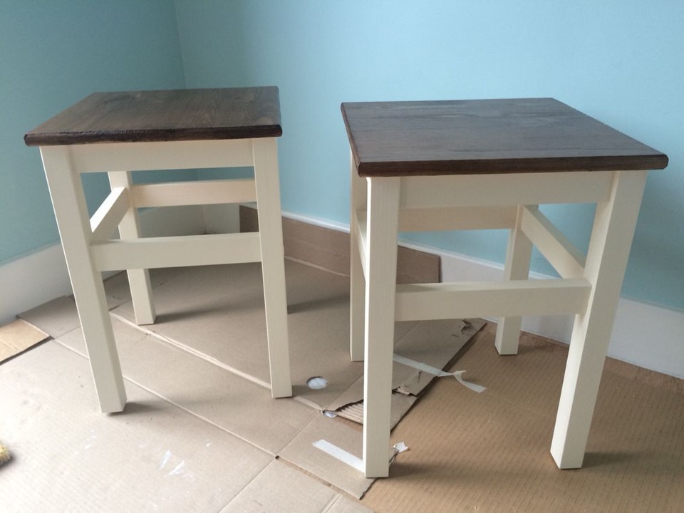 IKEA Oddvar Home Solid Pine Stool 45cm Tall Durable Wooden Stool ...