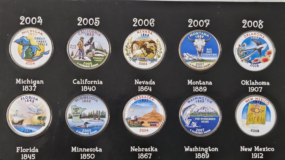 US Statehood Quarters 1999-2008 Colorized Set of 50 | eBay