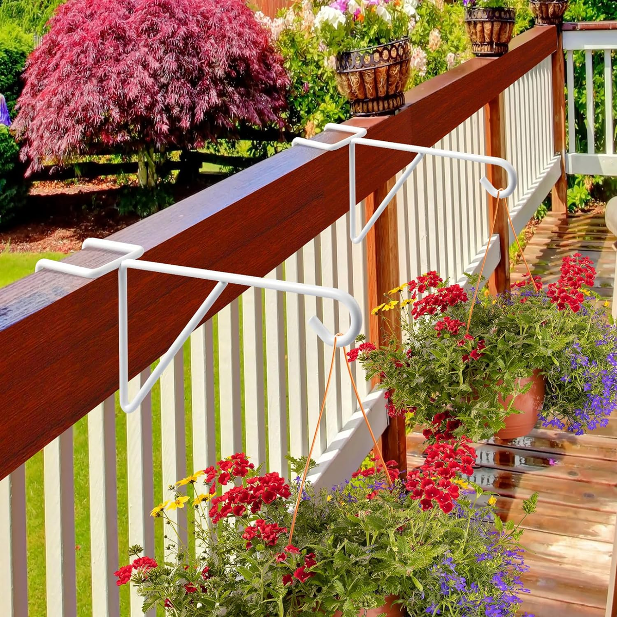 Over The Fence Plant Hangers 20cm Bracket Fence Panel Hooks (Set Of 6)