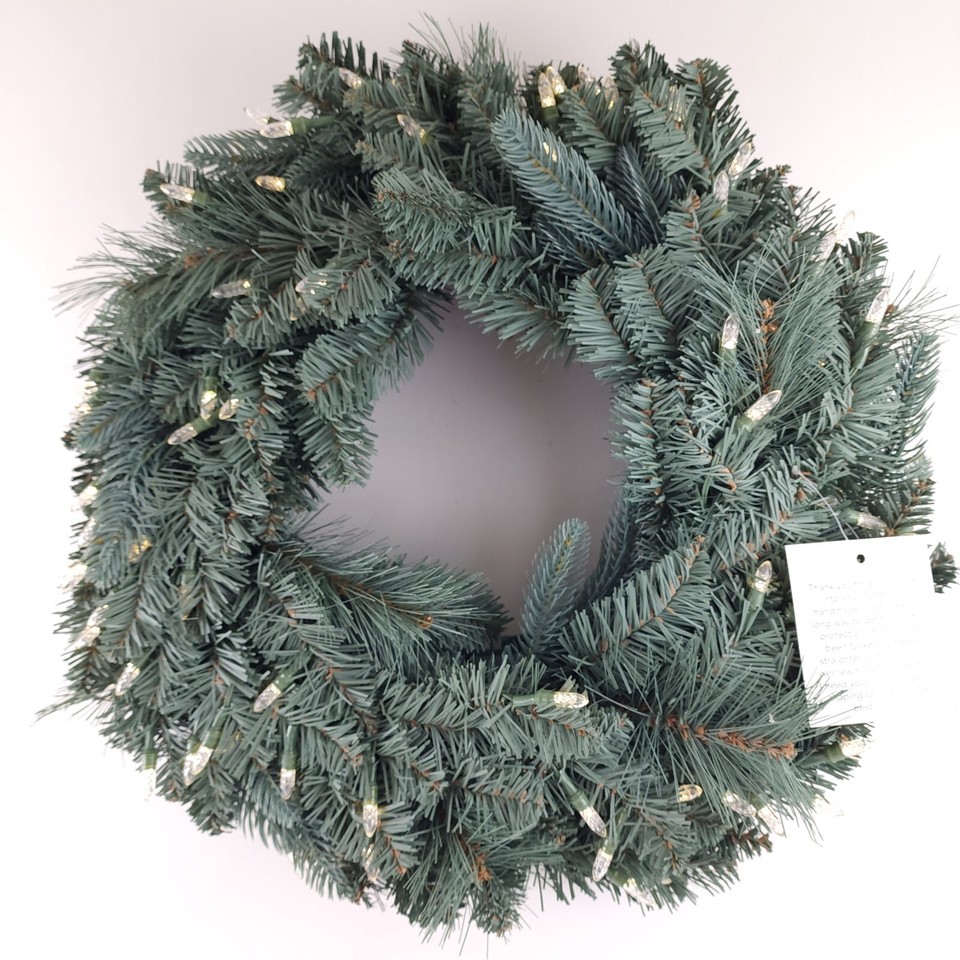 Bethlehem Lights 24" Overlit Wreath w/Color Flip Blue Spruce | eBay