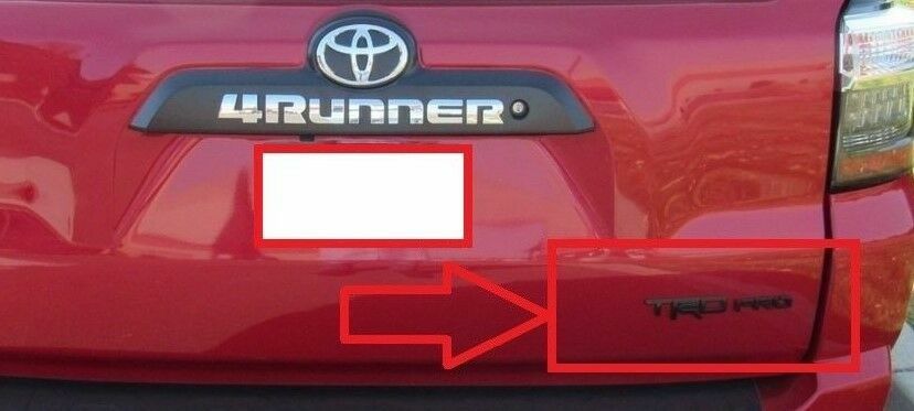 2015-2024 Toyota 4Runner TRD Pro Badge Black Painted Metal Trunk ...