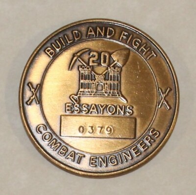 20th Combat Engineer Battalion 1980s Essayons Serial #0379 Army ...