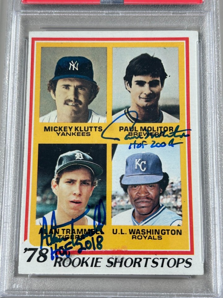 Paul Molitor Alan Trammell Signed 1978 Topps #707 PSA 10 Auto HOF 2004 ...