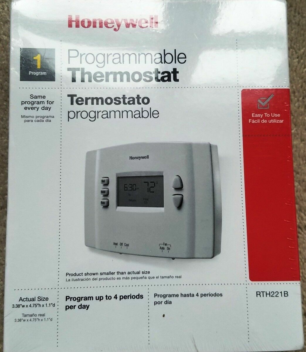 New Honeywell RTH221B Basic 1 Week Programmable Thermostat | eBay