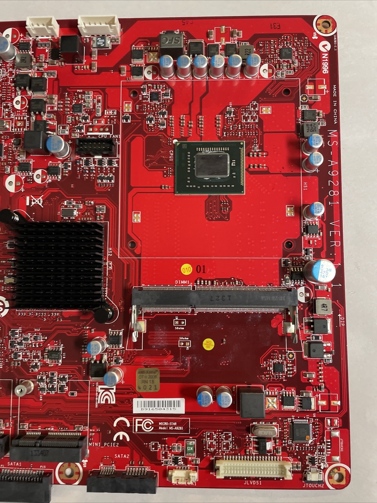 MSI Micro Star MS-A9281 Intel Celeron 847 Main System Motherboard ...