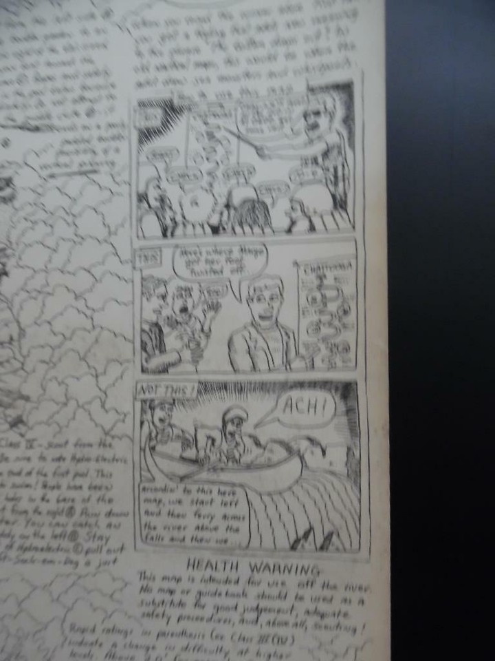 1979 William Nealy Chattooga River Whitewater Paddling Cartoon Map 1st ...