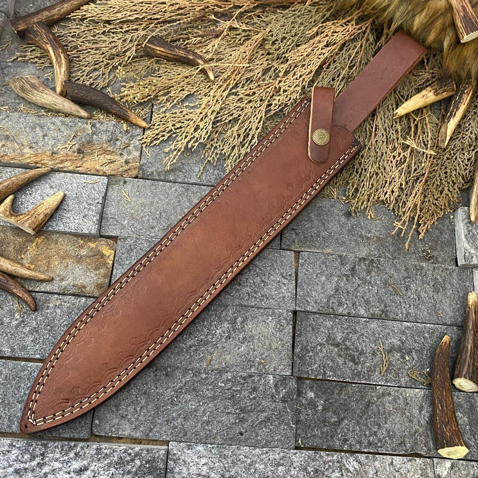 SHARD® CUSTOM HAND FORGED DAMASCUS STEEL Hunting BIG DAGGER KNIFE W ...