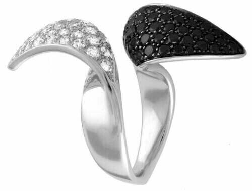 Italian Designer White & Black La Created Cubic Zirconia Beautiful Band ...