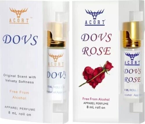 Acort Pack of 2 - Dovs and Dovs Rose - - Long lasting Floral Attar | eBay